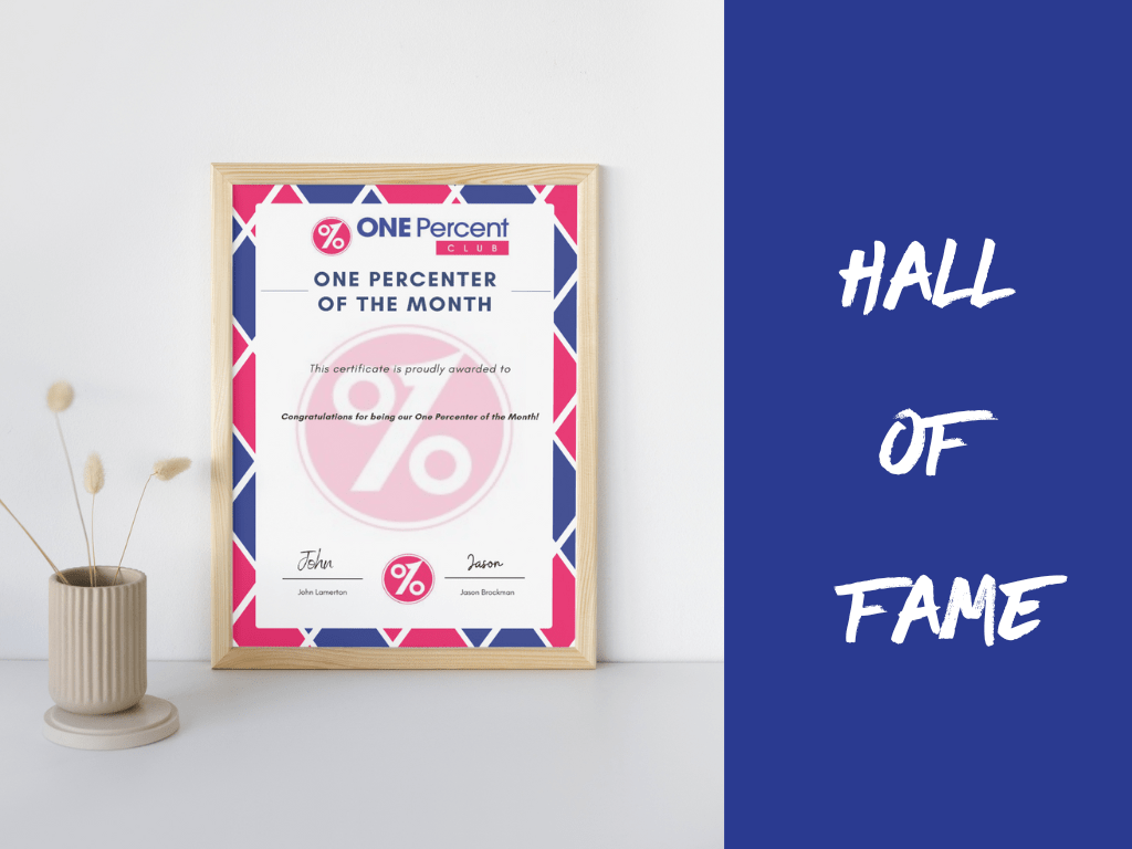 One Percent Club Hall Of Fame - One Percent Club